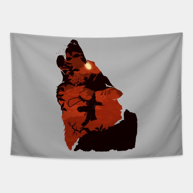 Sekiro One Armed Wolf Red Tapestry | Sekiro Shop